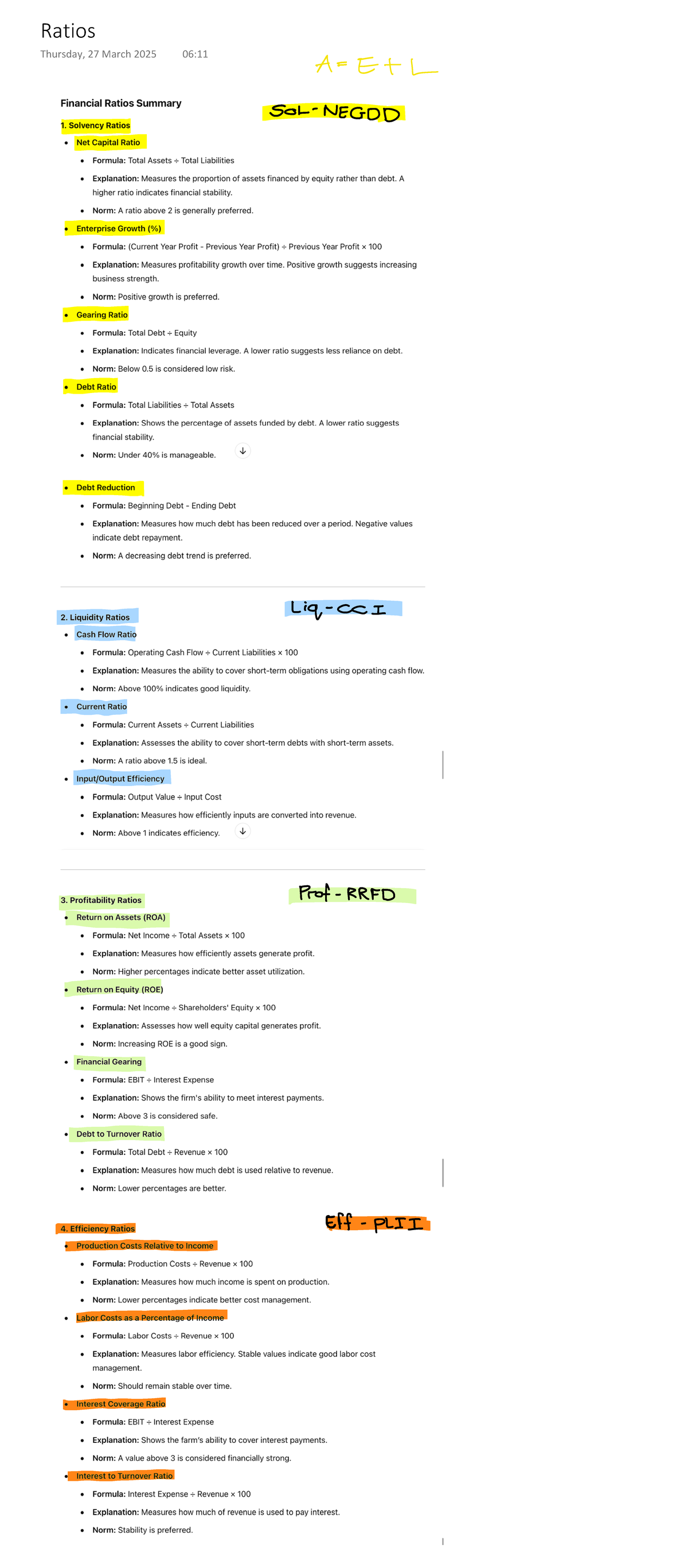 Financial Ratios Lecture Notes - SOL NEGOD - Studocu