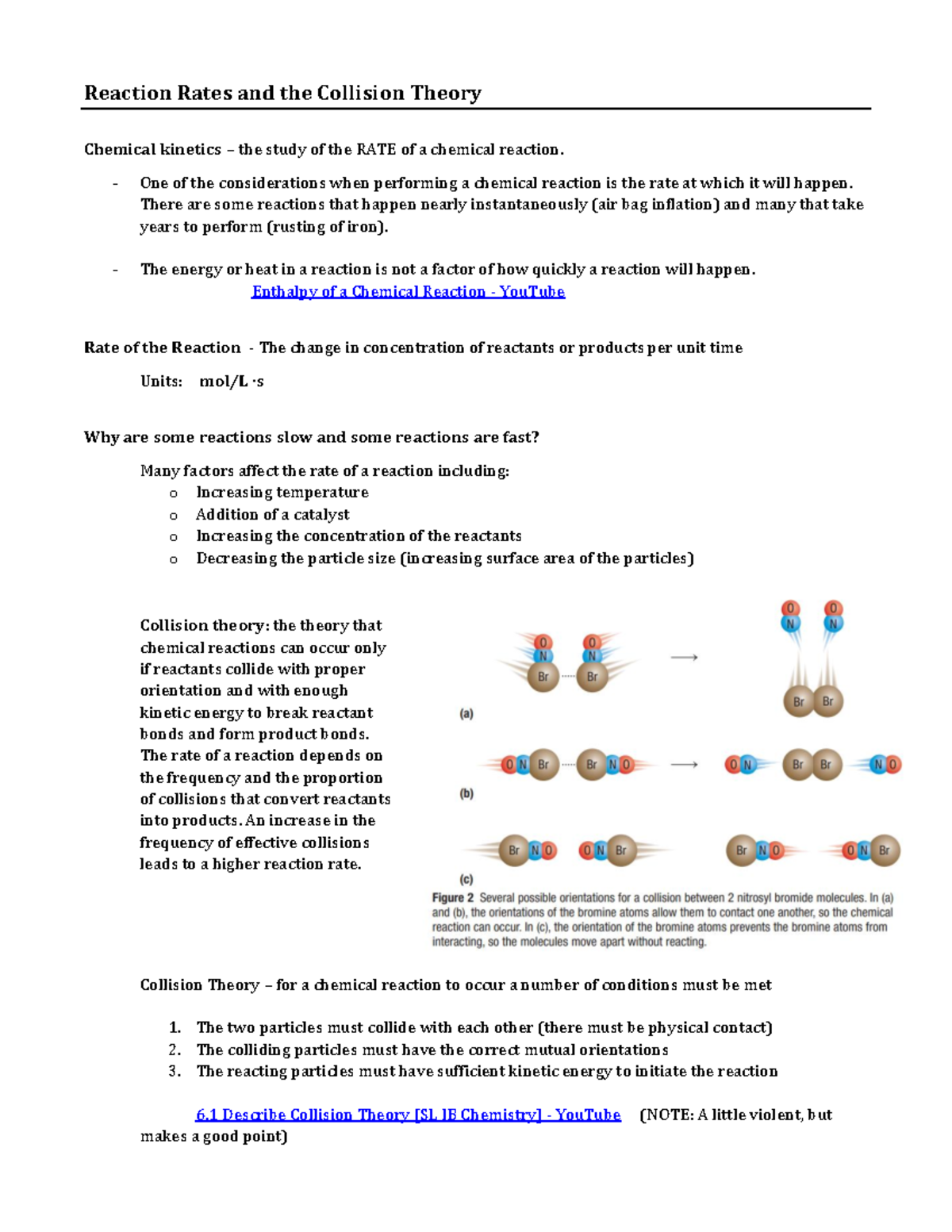 17 Rates and Collision Theory: Understanding Reaction Speed and ...
