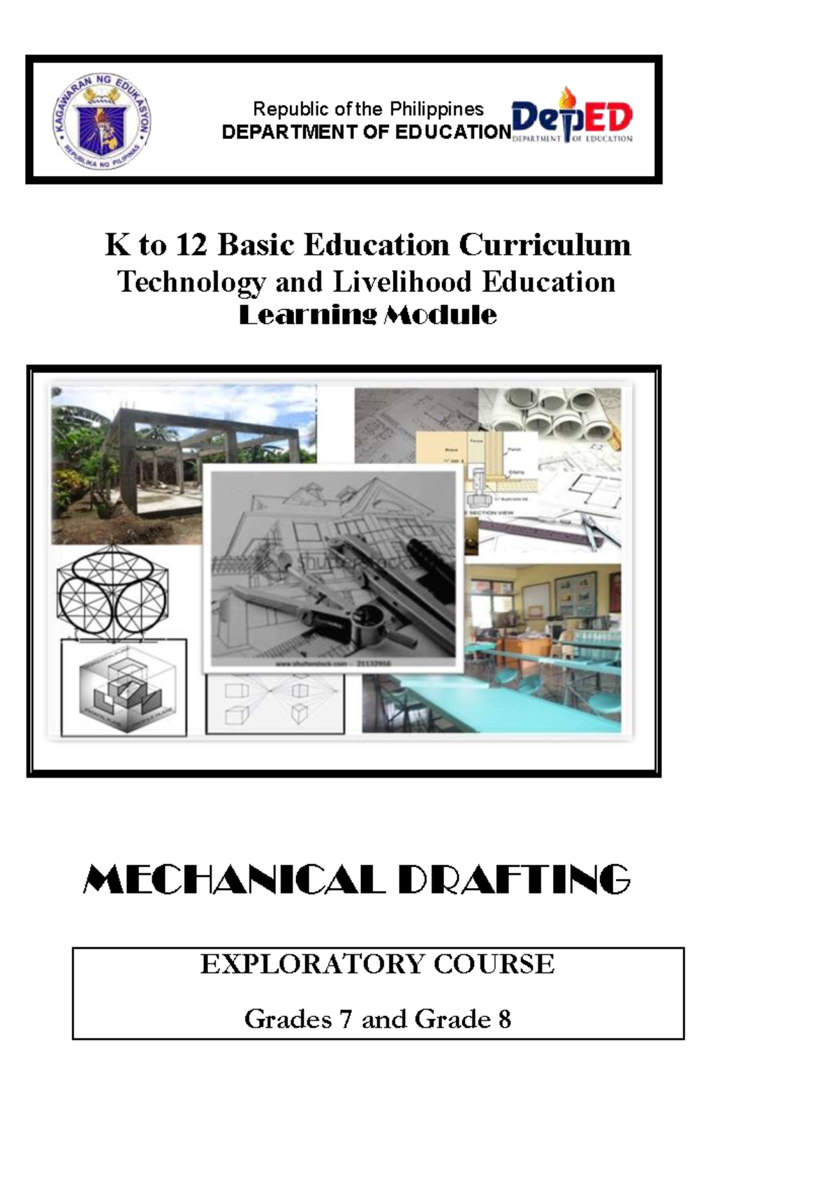K TO 12 TLE Mechanical Drafting Learning Module for Grades 7-8 - Studocu