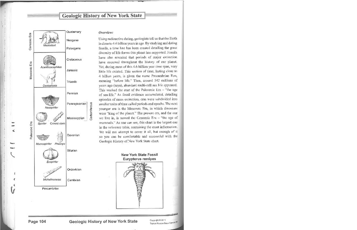 Geologic History of New York State: ESRT Practice Guide - Studocu