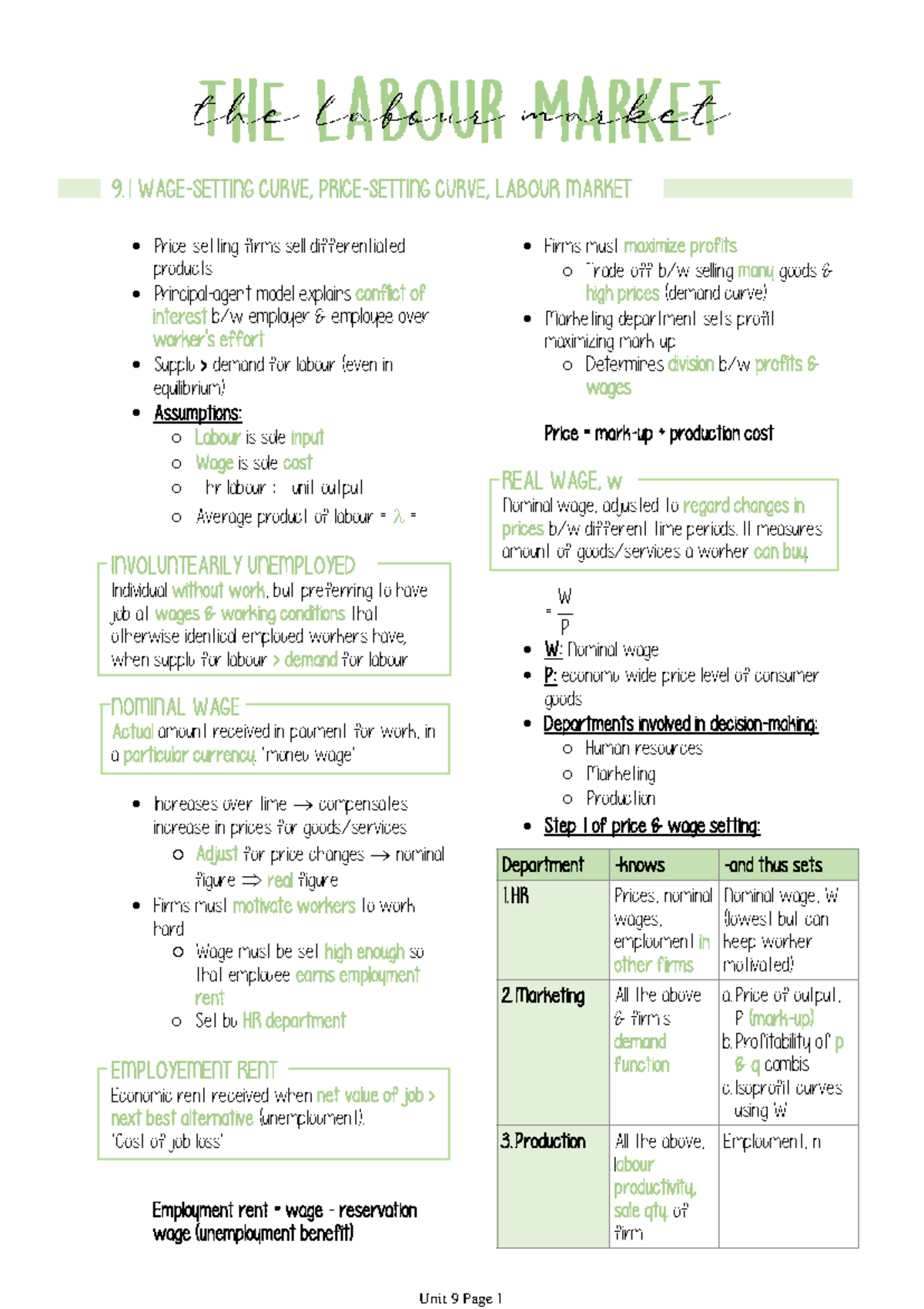 Econ 144 Unit 9 Lecture Notes - Exploring the Labour Market Dynamics ...