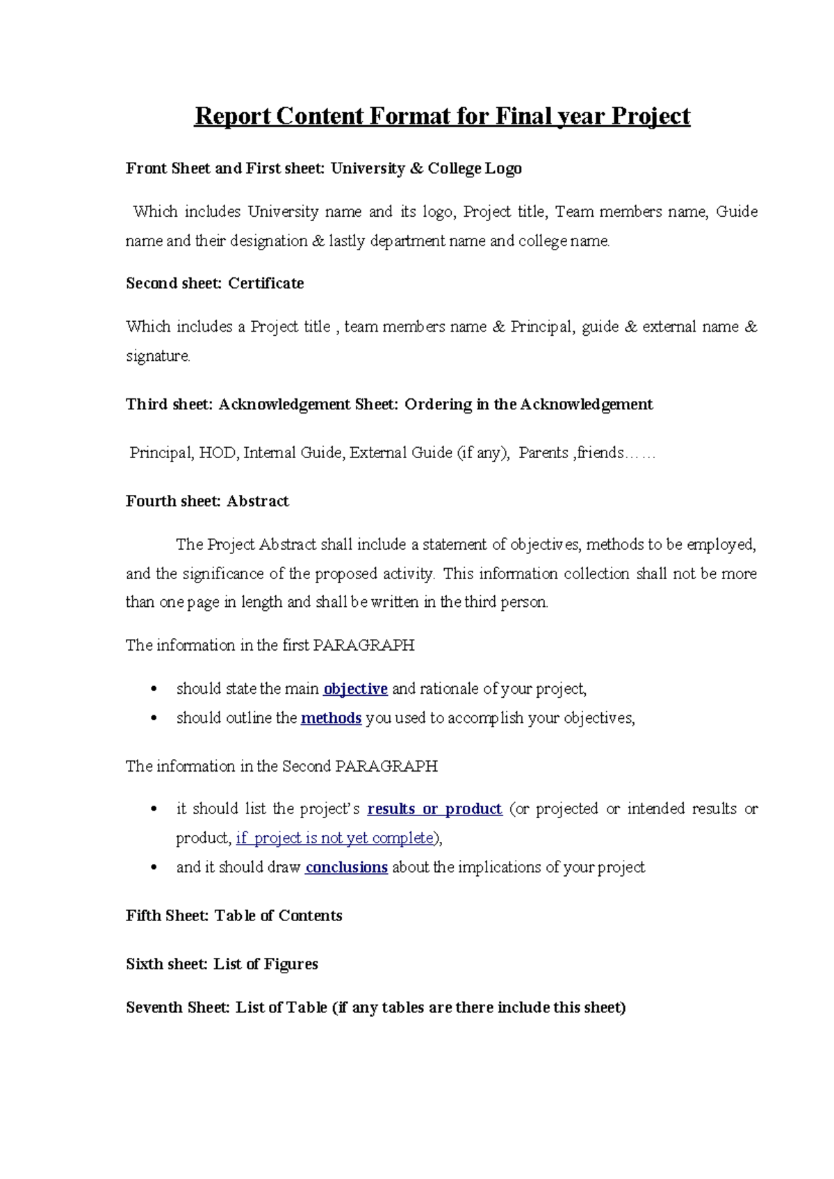 Project Report Standard Format: Phase 2 Guidelines - Studocu