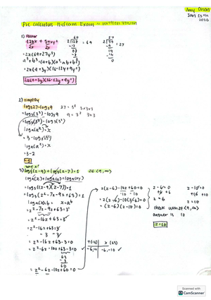 Pre-Calculus - Grade: 12 - High School - Canada - Studocu