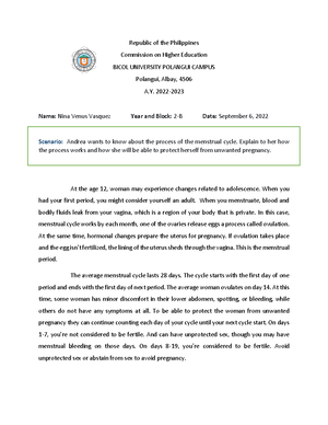 Vasquez NCP Cardio Respi - Republic of the Philippines BICOL UNIVERSITY ...