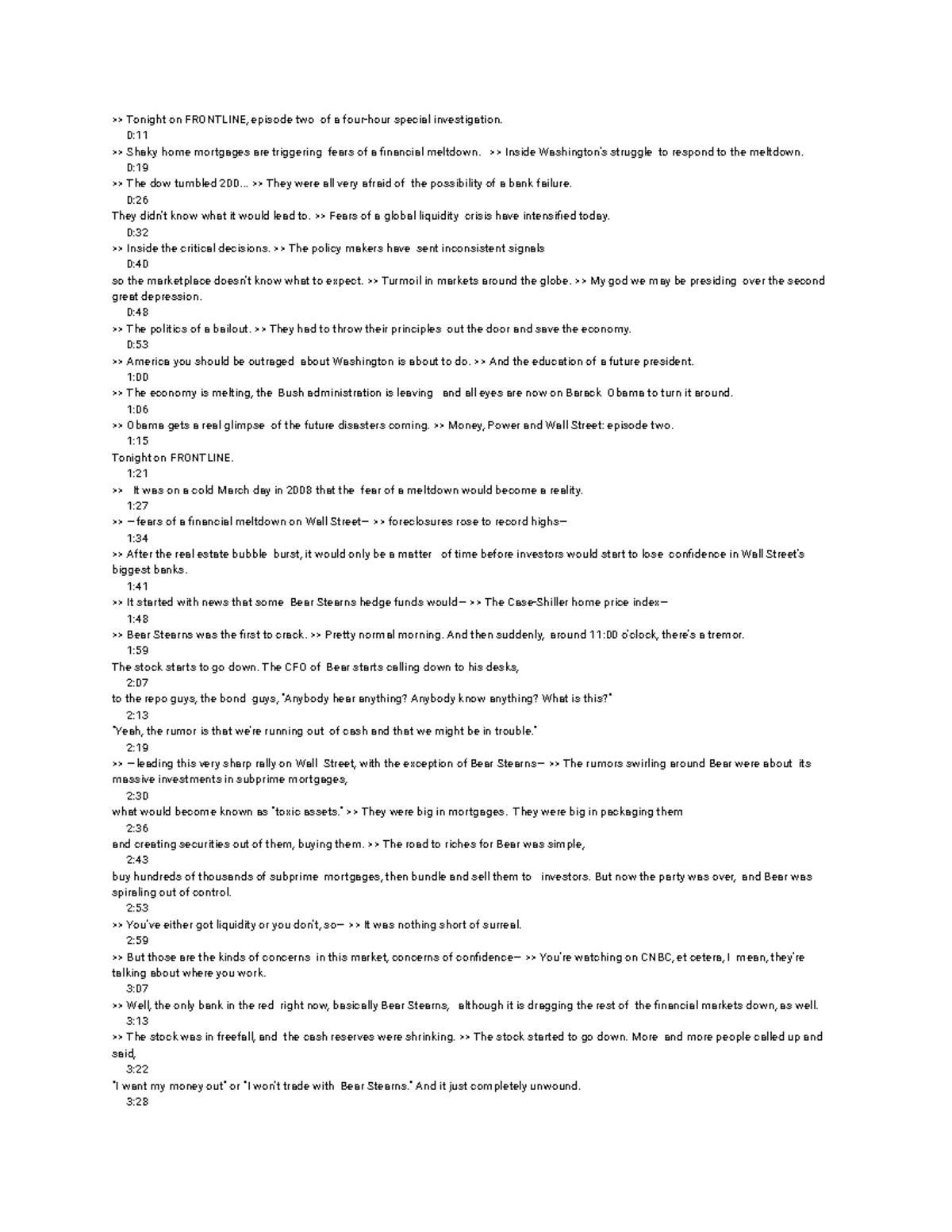 Money, Power & Wall Street: Analysis of FRONTLINE Episode 2 - Studocu