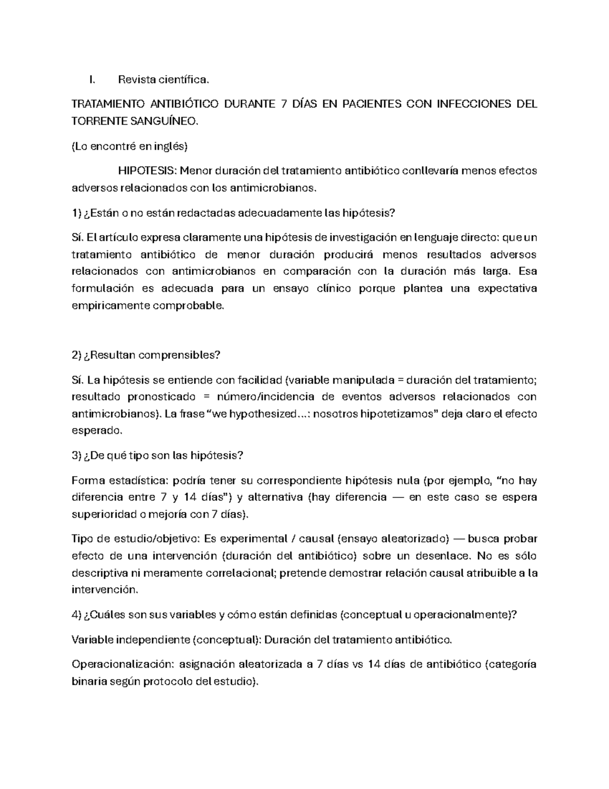 Hipótesis de Investigación sobre Tratamiento Antibiótico y Diabetes ...