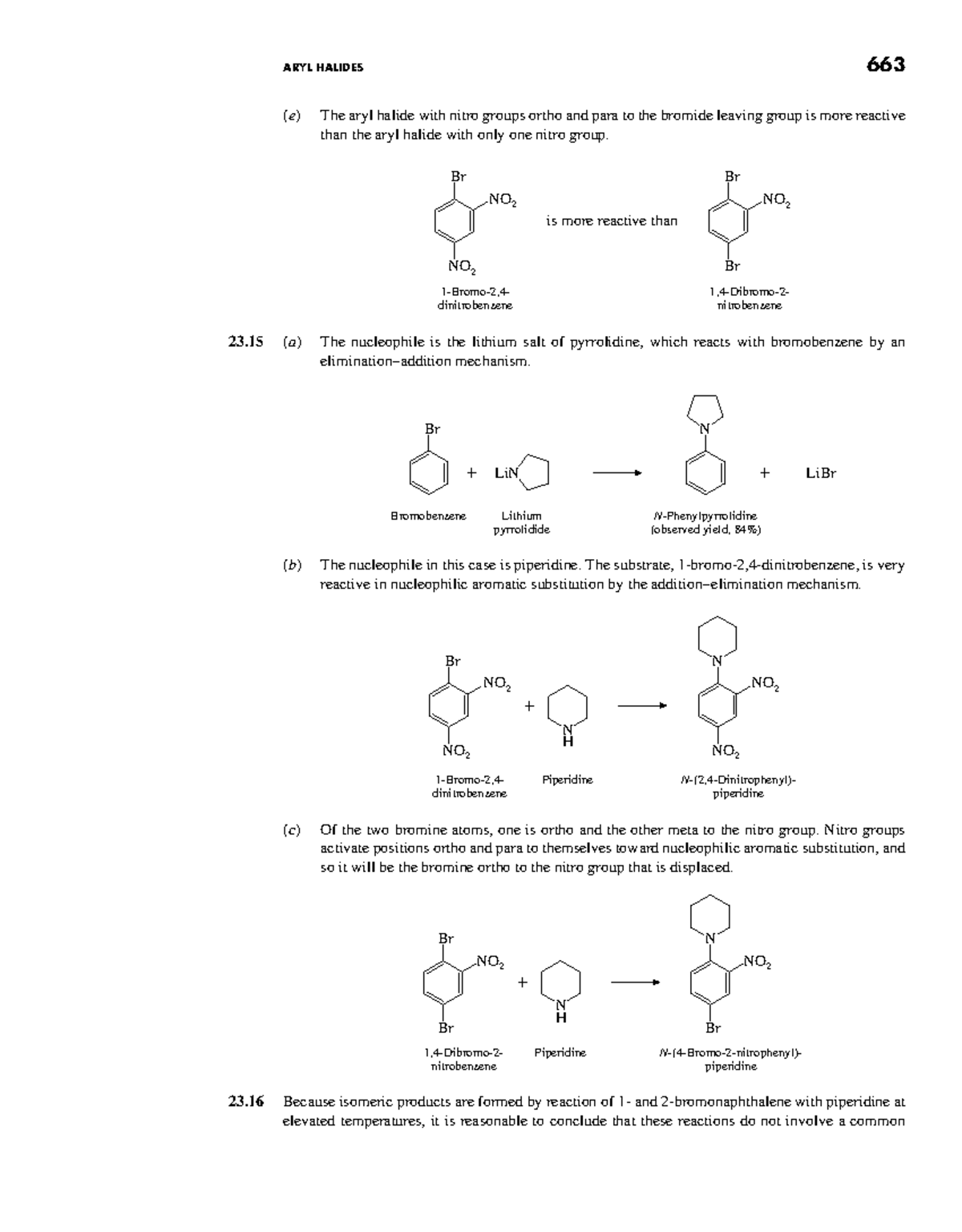 663 Organic Chemistry: Aryl Halides Reactivity Analysis - Studocu