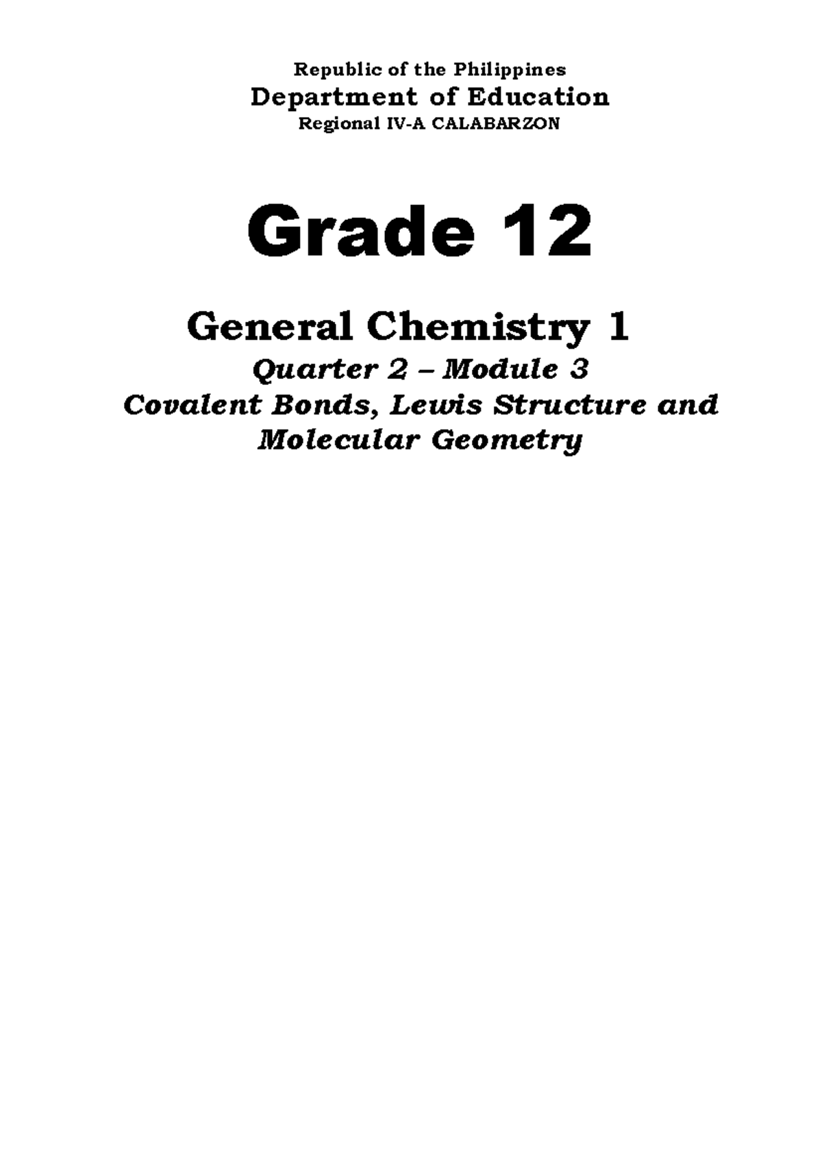General- Chemistry-1 Module-3 WEEK-4 - ####### Republic of the ...