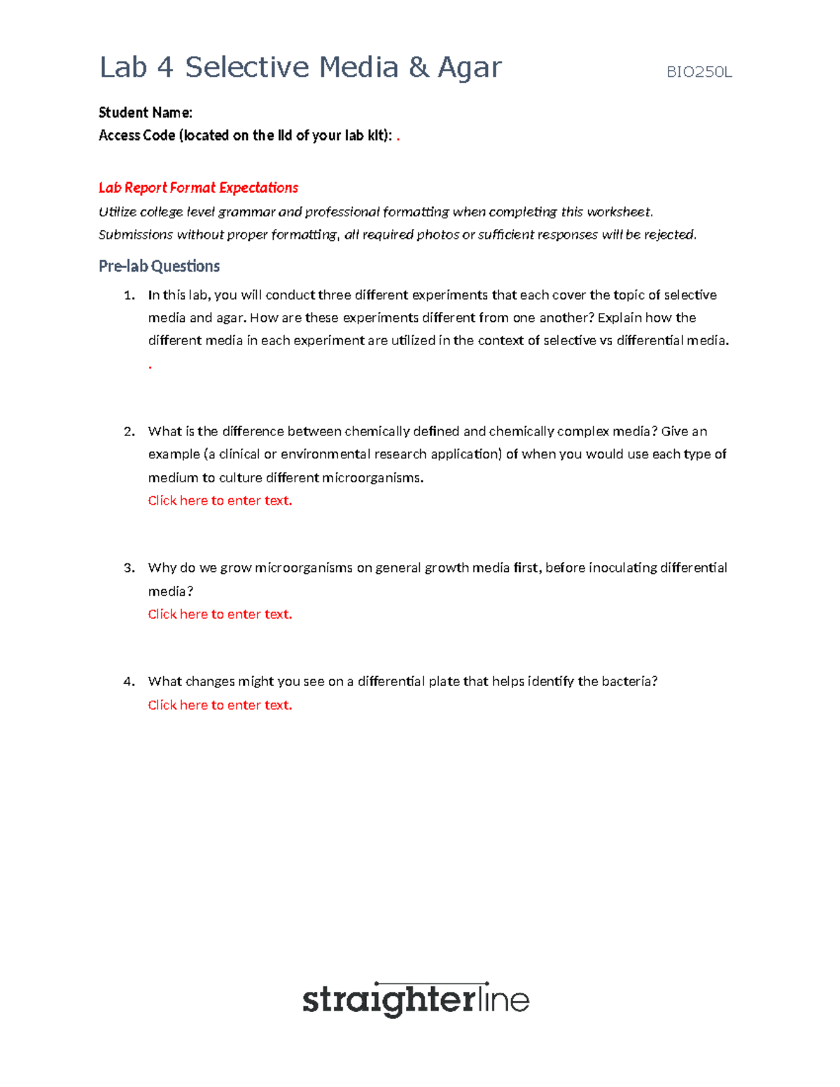 Lab 4: Exploring Selective Media and Bacterial Differentiation - Studocu