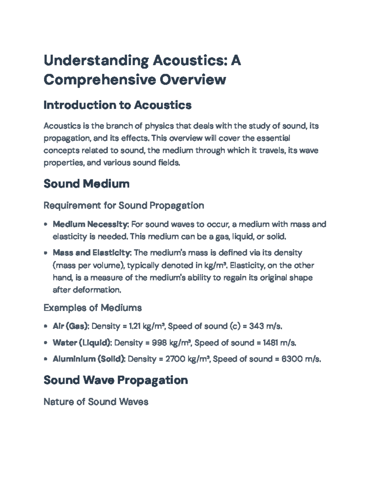 Understanding Acoustics: Key Concepts in Sound Propagation & Properties ...