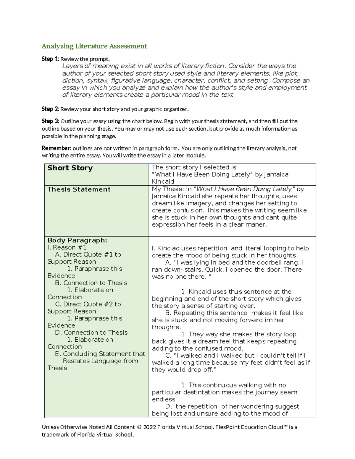 01.03 Analyzing Literature: Mood and Literary Elements in Kincaid's ...