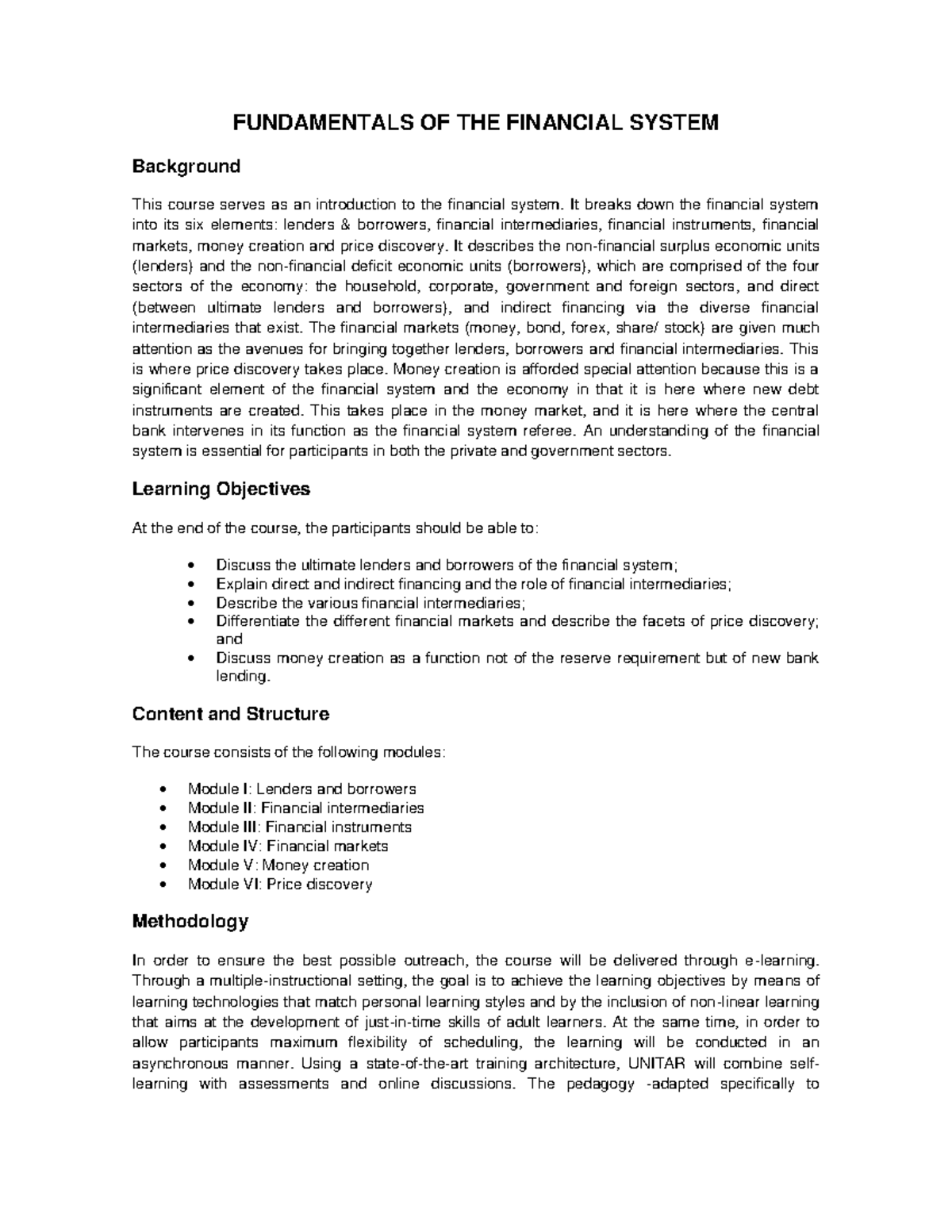 Fundamentals Financial System - FUNDAMENTALS OF THE FINANCIAL SYSTEM ...