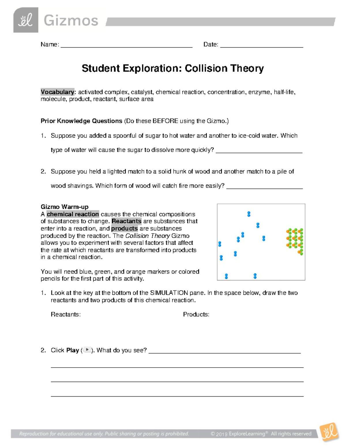 Collision theory SE: Exploring factors affecting chemical reaction ...
