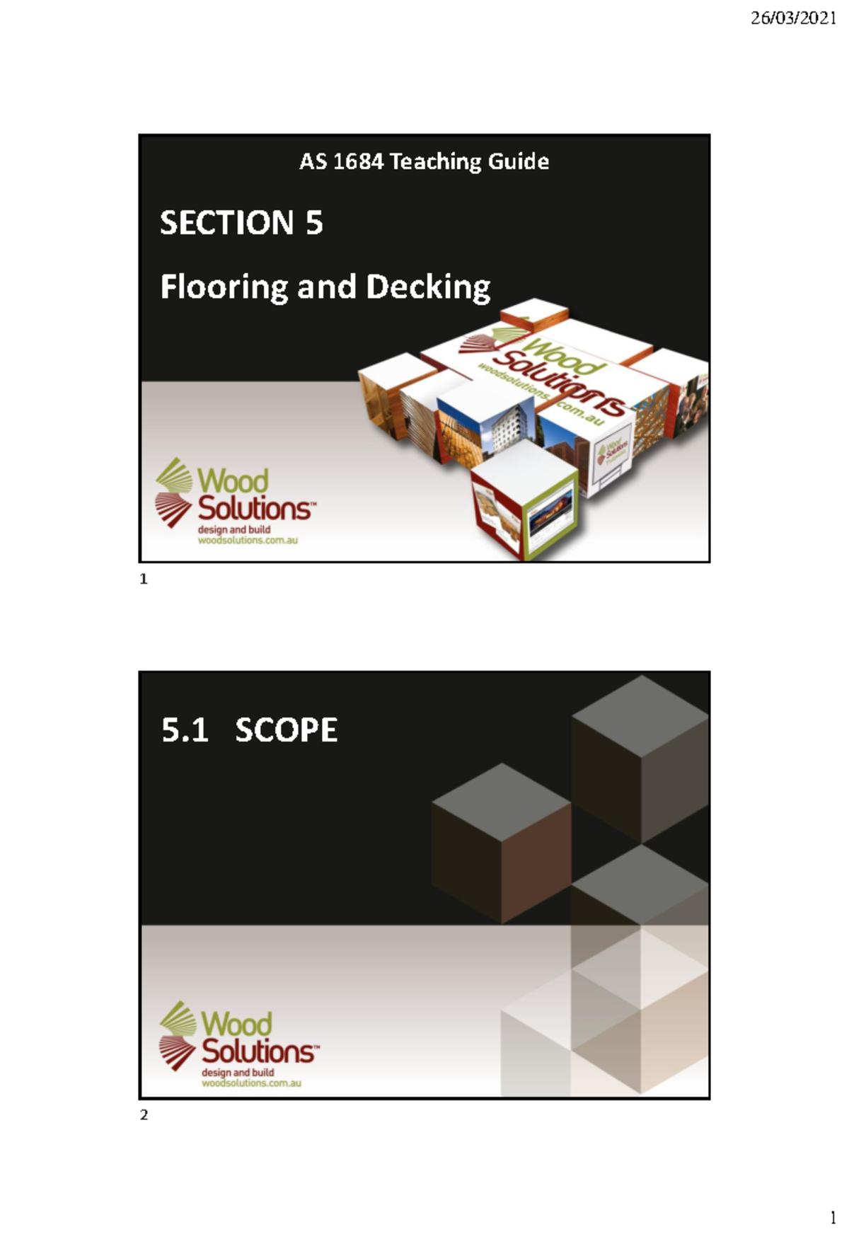 AS 1684 Teaching Guide: Flooring and Decking Installation Standards ...