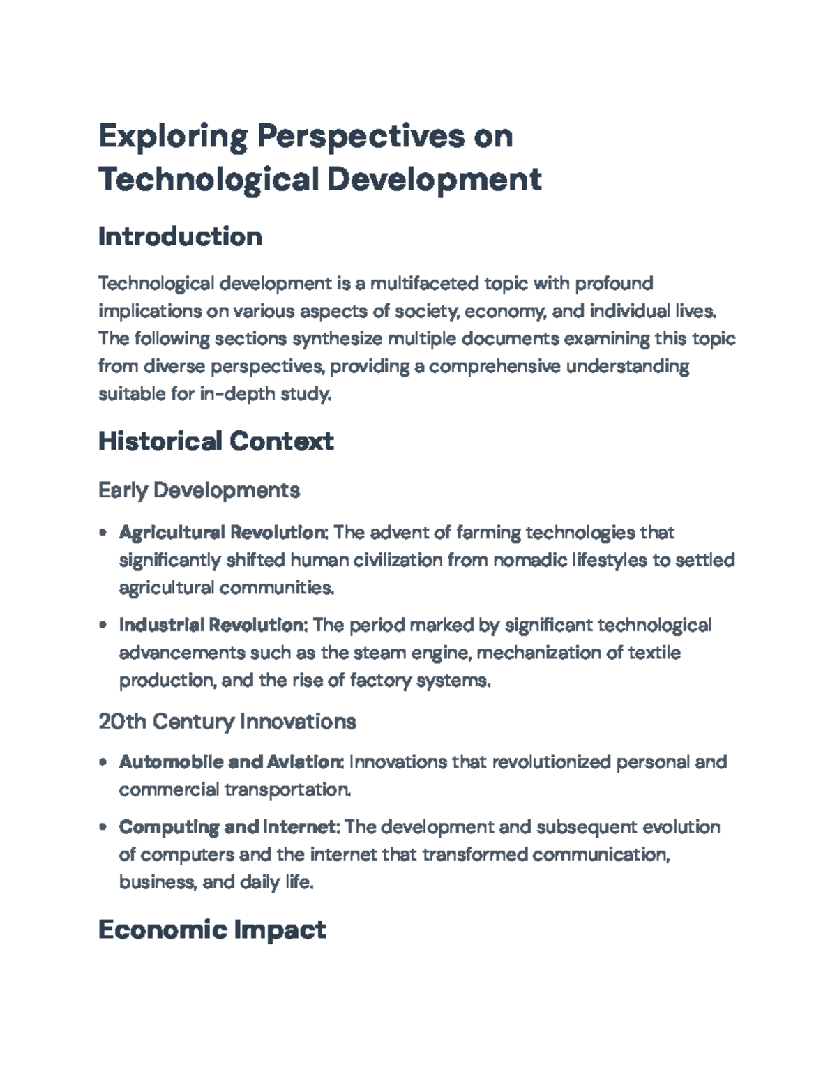 Exploring Technological Development: Historical Context & Societal ...