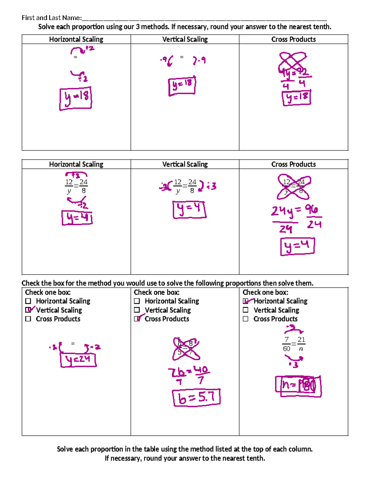 ANS Ch1 L6 Practice: Solving Proportions Using 3 Methods - Studocu