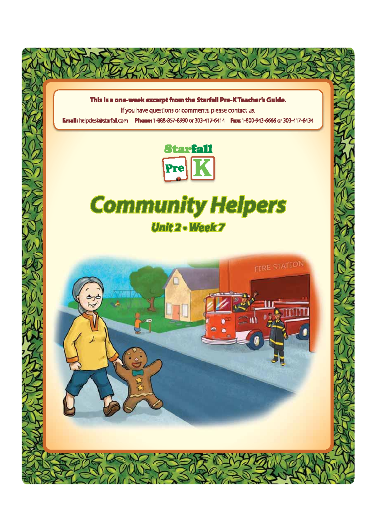 Starfall Pre-K Teacher's Guide: Week 7 - Community Helpers Focus - Studocu