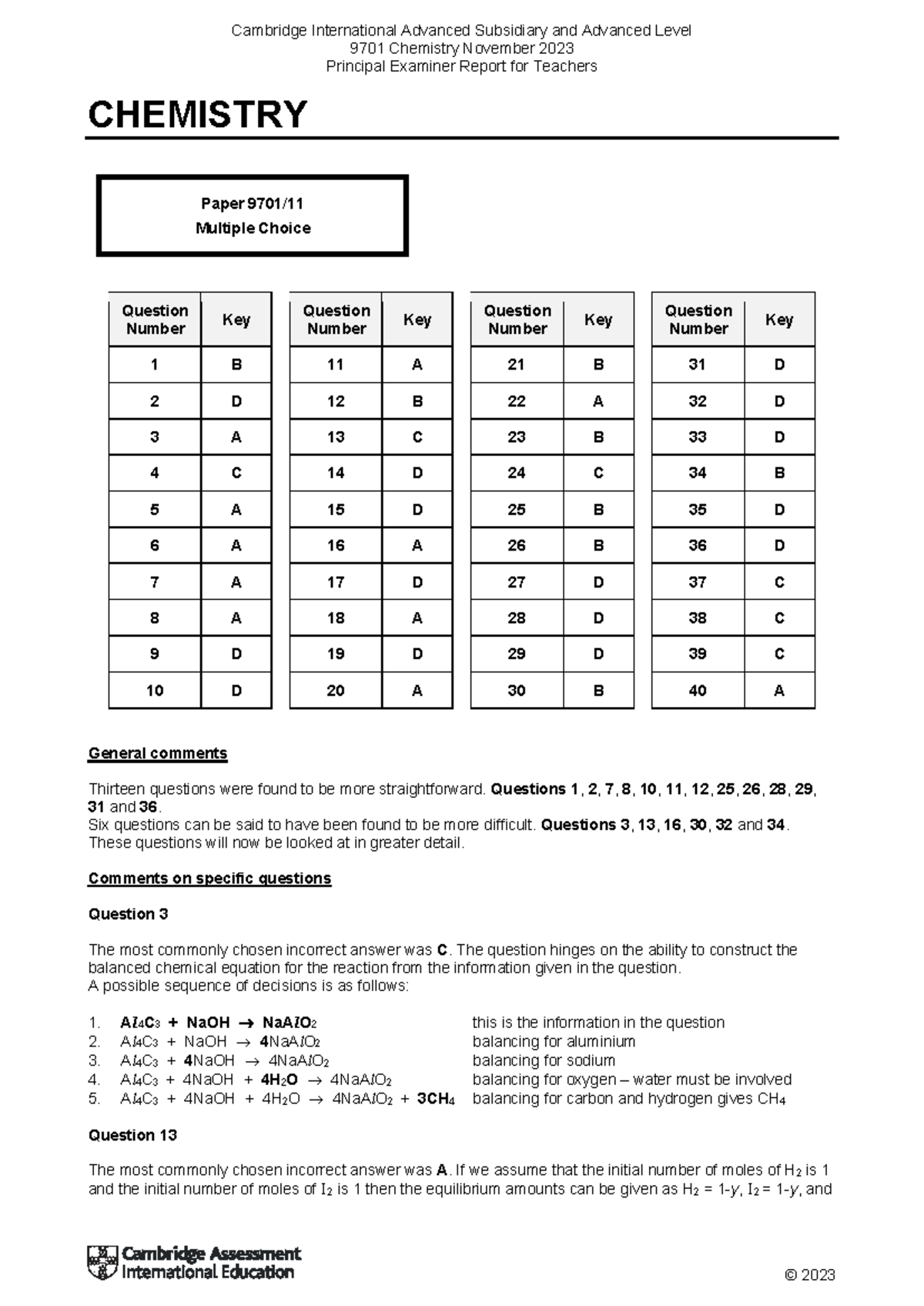 9701 w23 er - evrtbrtbtbt5btbtyb - 9701 Chemistry November 2023 ...
