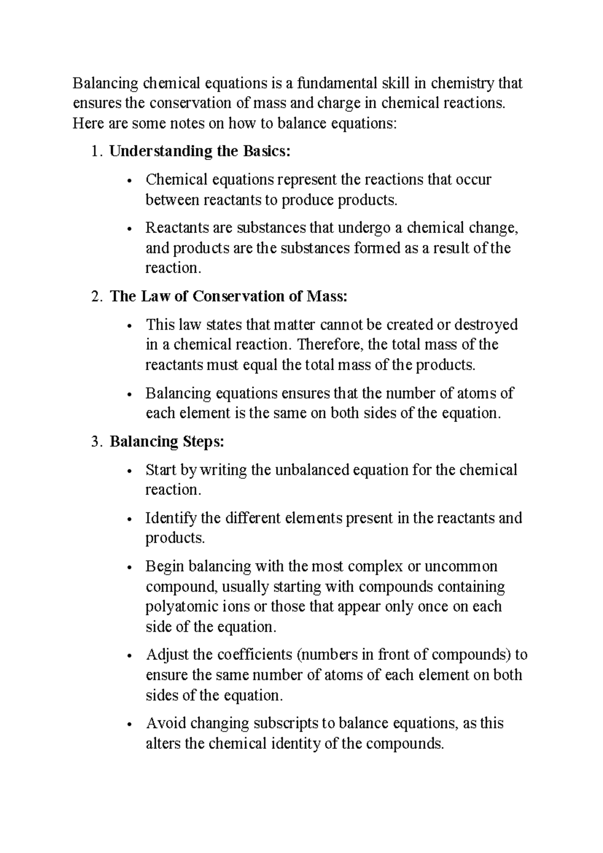 Chemistry 101: Balancing Chemical Equations - Key Concepts & Steps ...