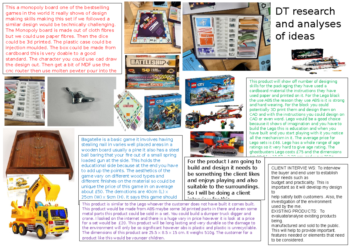 DT Research and Analysis of Ideas for Design Development - Studocu