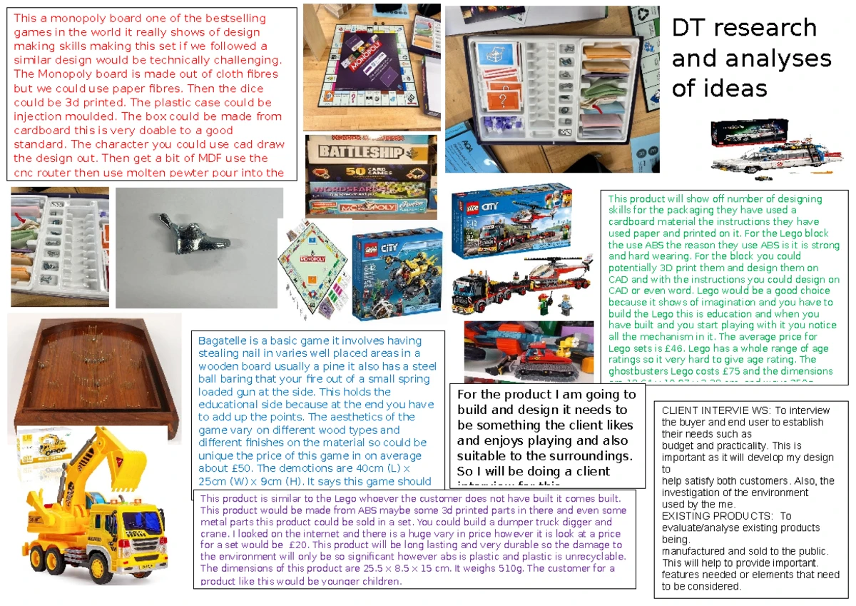 DT NEA 2023-24 Comprehensive Guide for Design Technology GCSE - Studocu