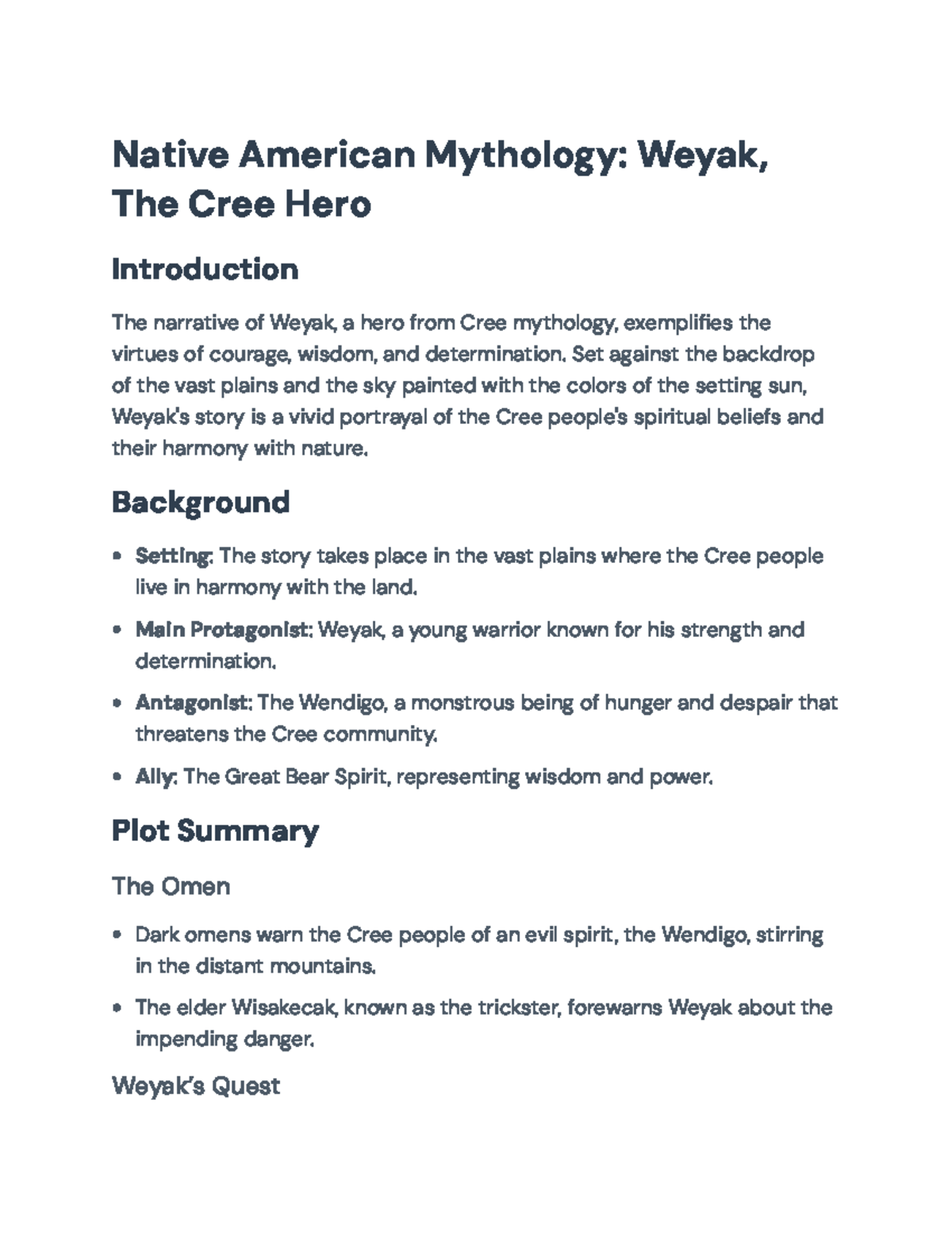 Cree Mythology: The Heroic Journey of Weyak and the Wendigo - Native ...