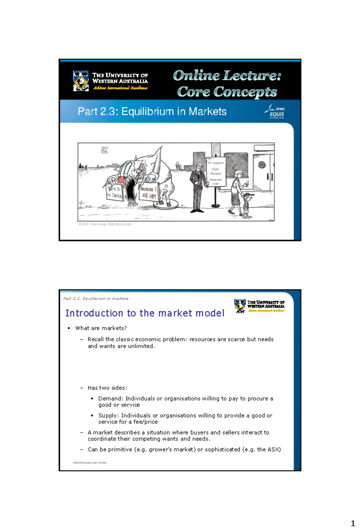 2 - Notes/lecture slides overall very helpful - 1 Part 2: Equilibrium ...