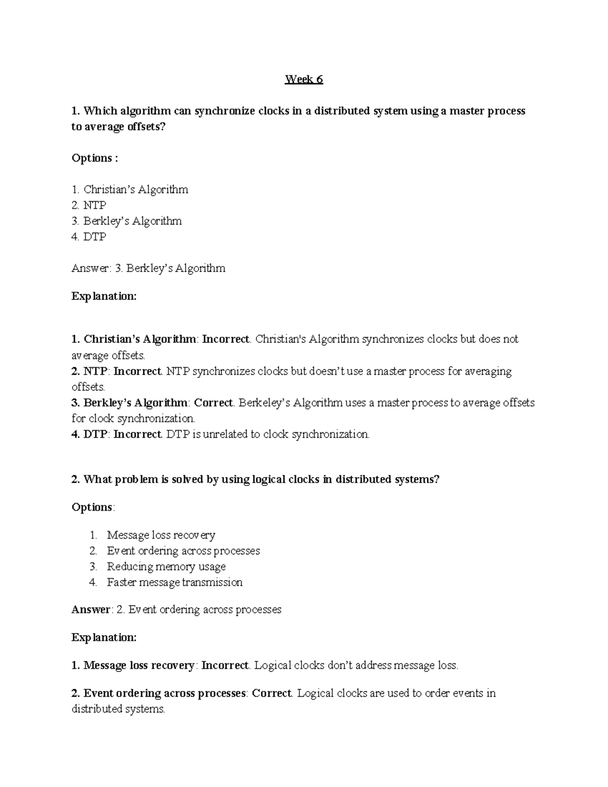 Cloud Computing - Assignment 6 Answers and Explanations - Studocu