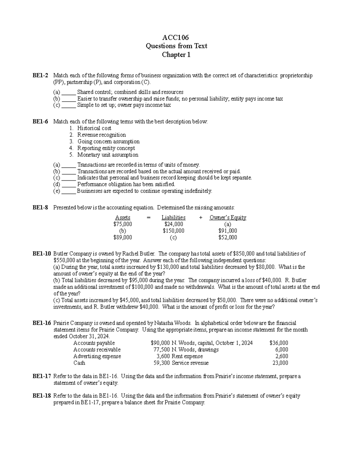 Chapter 1 Text Questions and Exercises (ACC) - Studocu