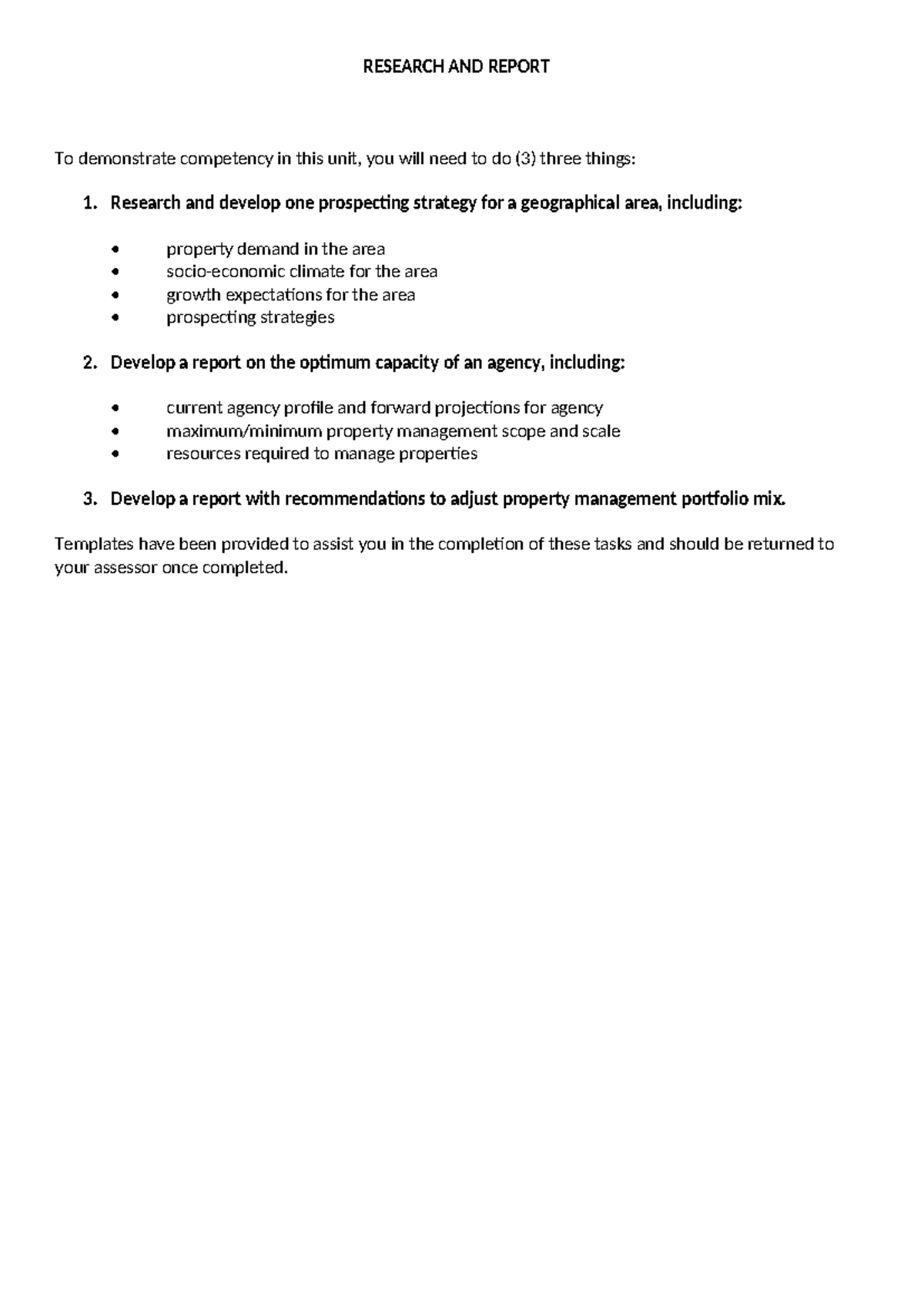 Research Report - Cpprep 4141: Prospecting Strategy & Property Mgmt ...