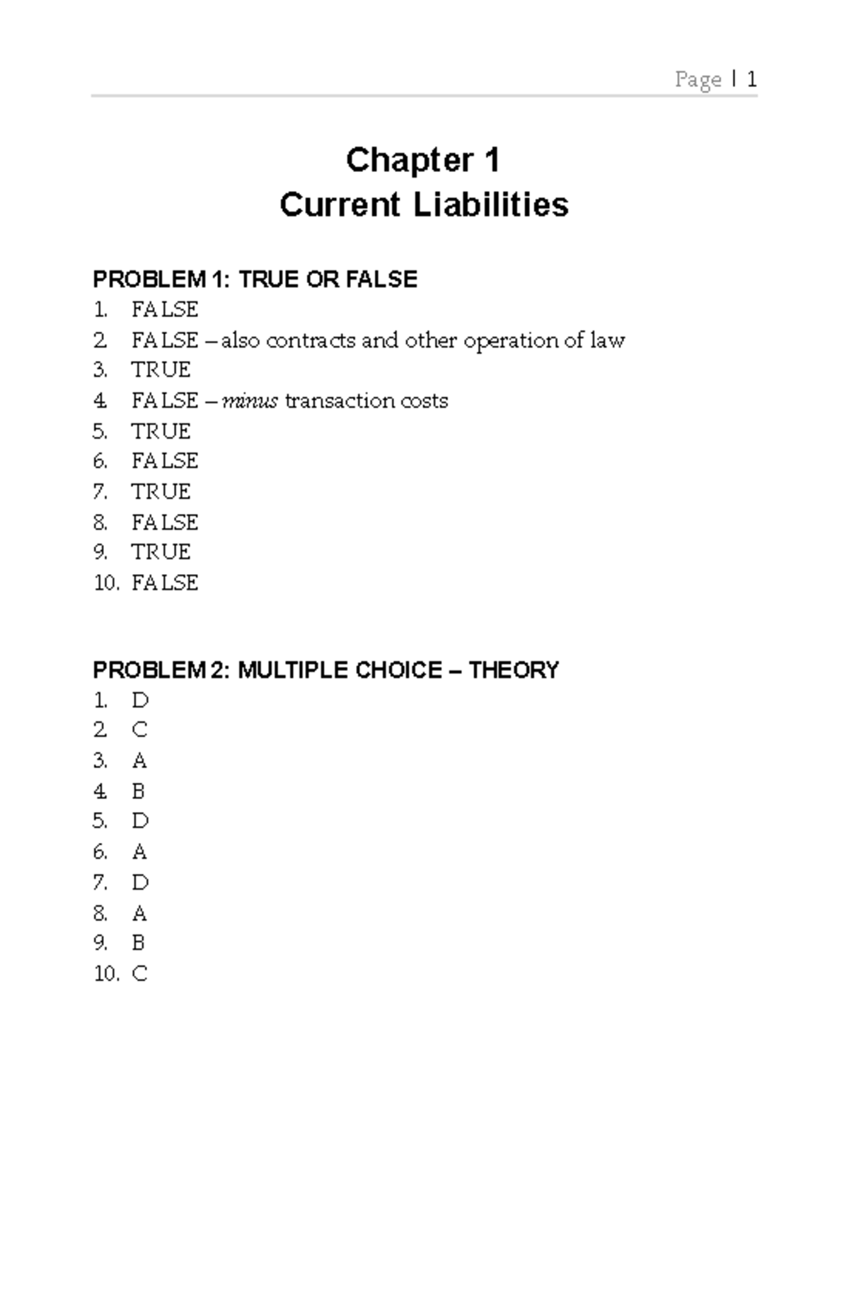 Chapter 1 Millan Current Liabilities Solution Manual - Chapter 1 Current Liabilities PROBLEM 1 ...