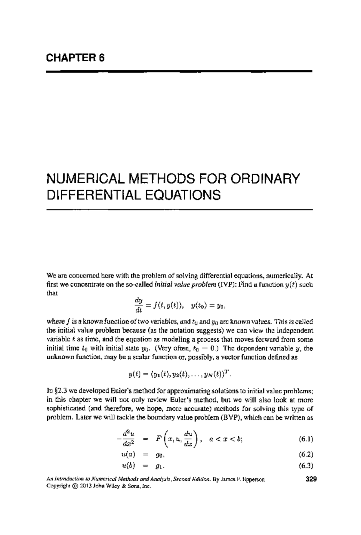 Part Six Introduction to Numerical Analysis - CHAPTER 6 NUMERICAL ...