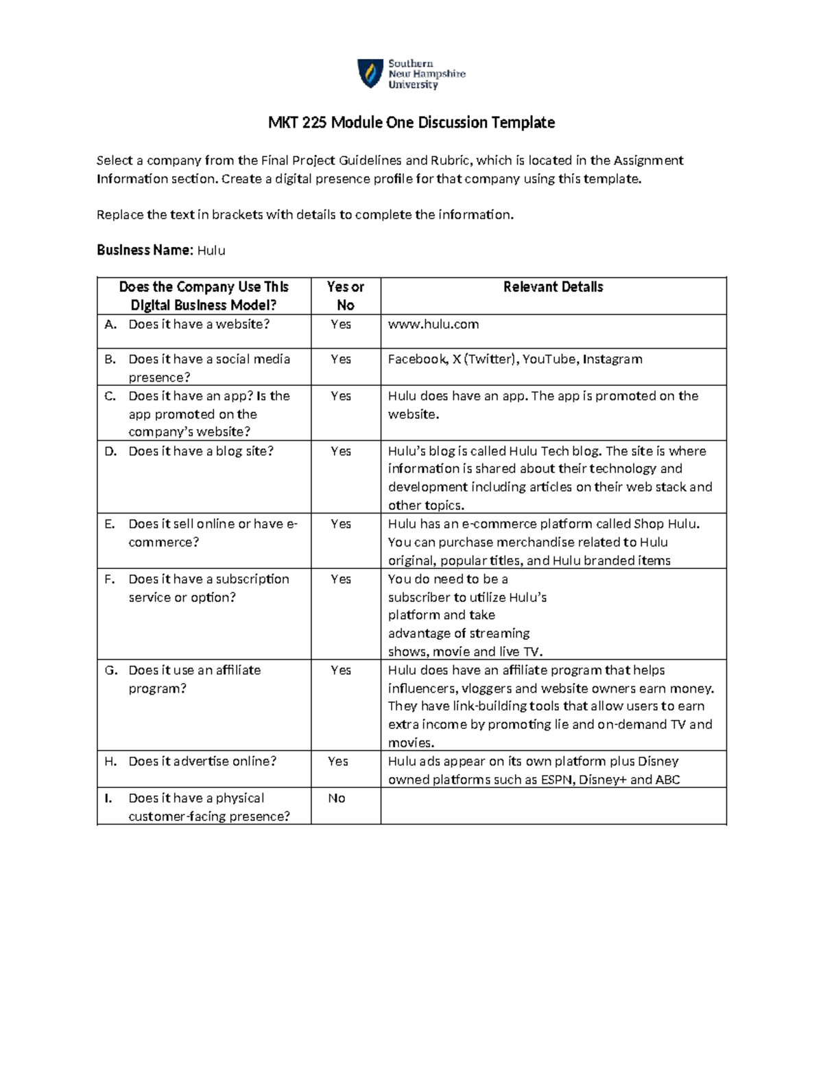 MKT 225 Module One Discussion Template - MKT 225 Module One Discussion ...