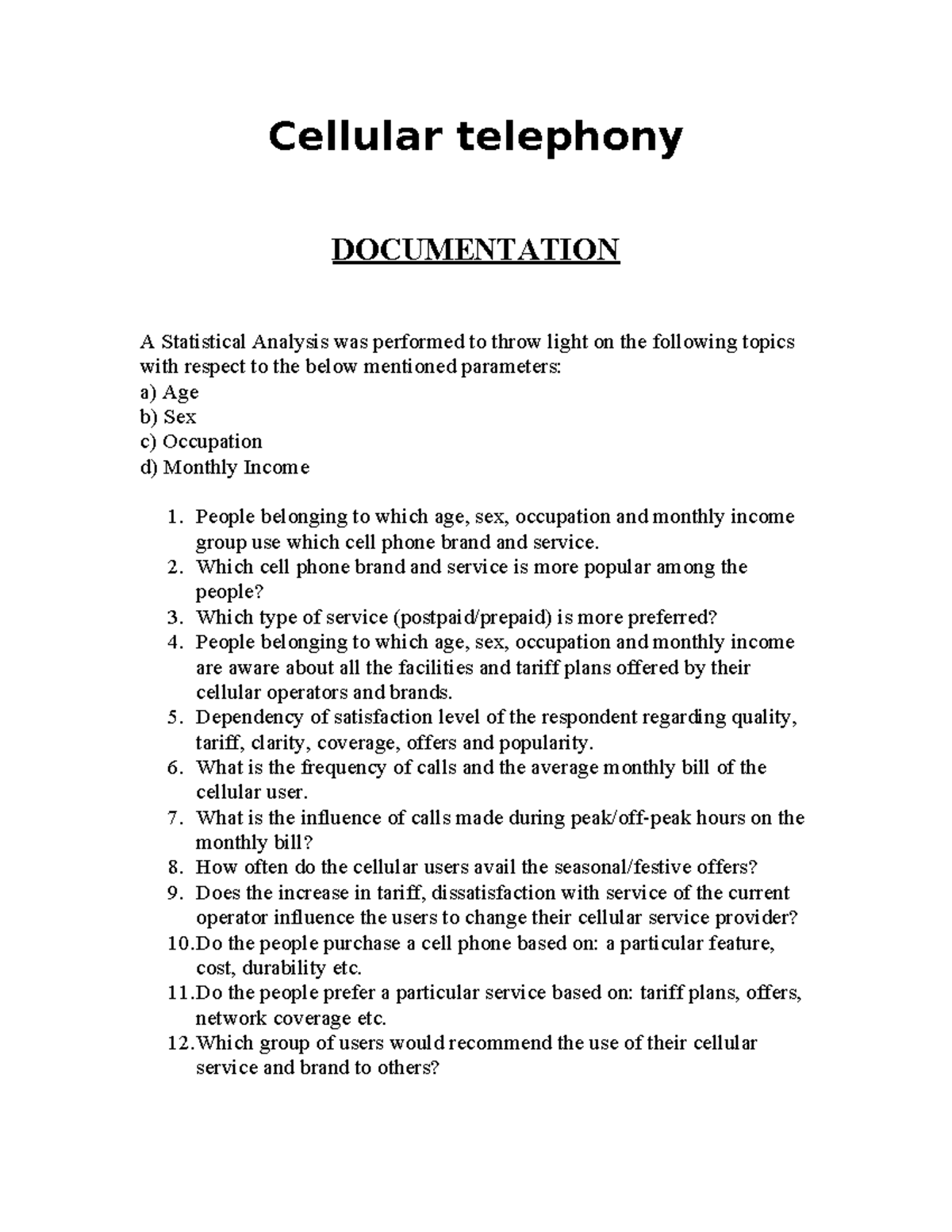 Sample project - how to draft a questionnaire in conducting research ...