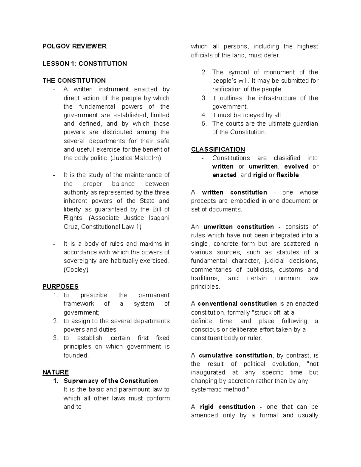 POLGOV 101: Comprehensive Review of the Philippine Constitution and ...