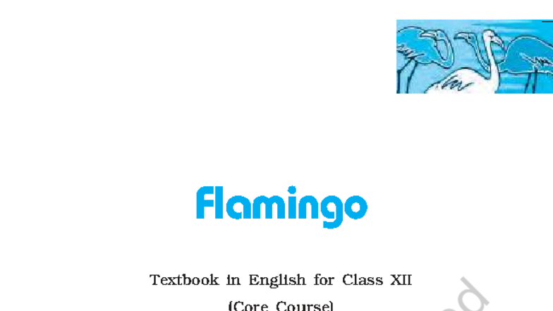 Flamingo English Textbook for Class XII - Revised Edition 2022 - Studocu