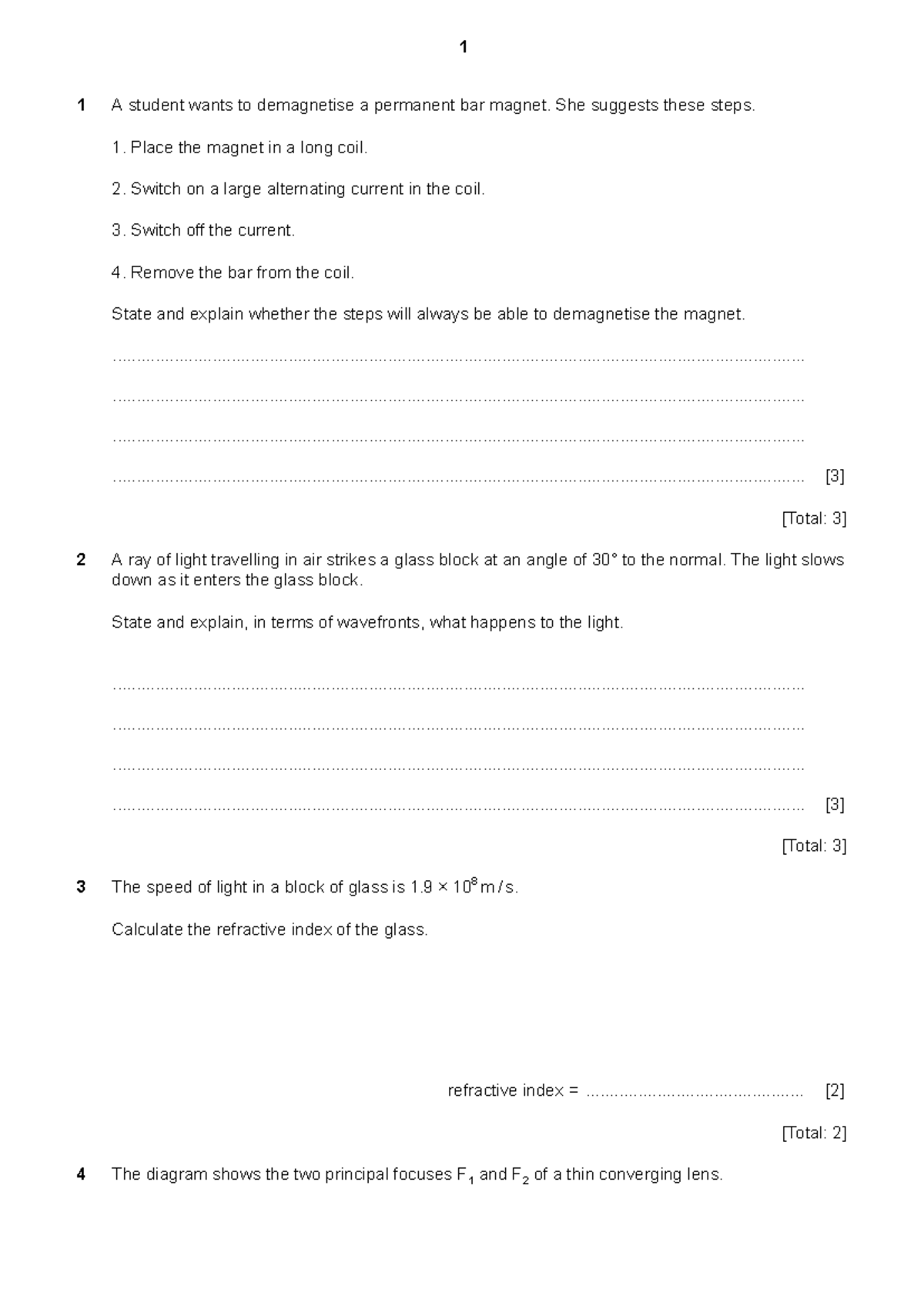 Light-5: Practice Problems on Light and Optics Concepts - Studocu
