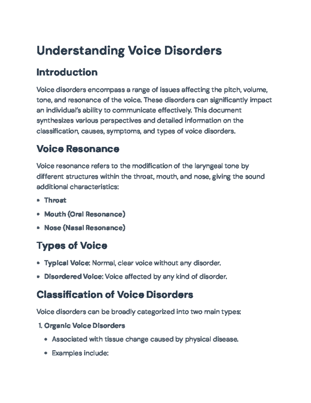 Understanding Voice Disorders: Classification, Causes, and Types ...