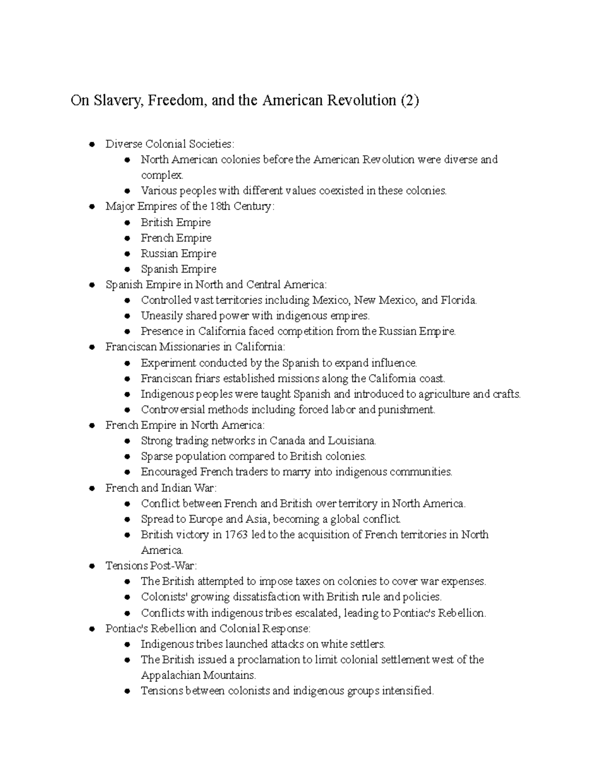 On Slavery, Freedom, and the American Revolution: A Historical Overview ...