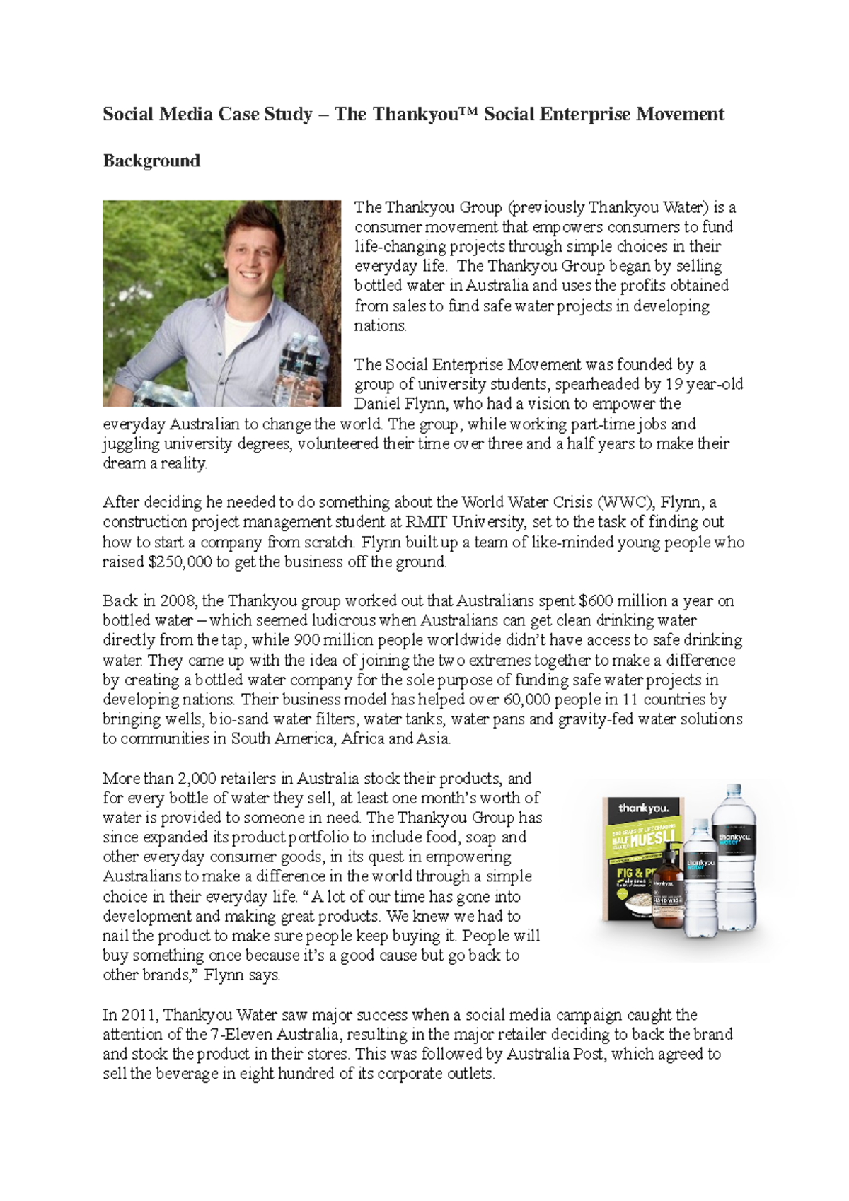 SOC 101 Final Exam: Social Media Case Study on Thankyou™ Movement - Studocu