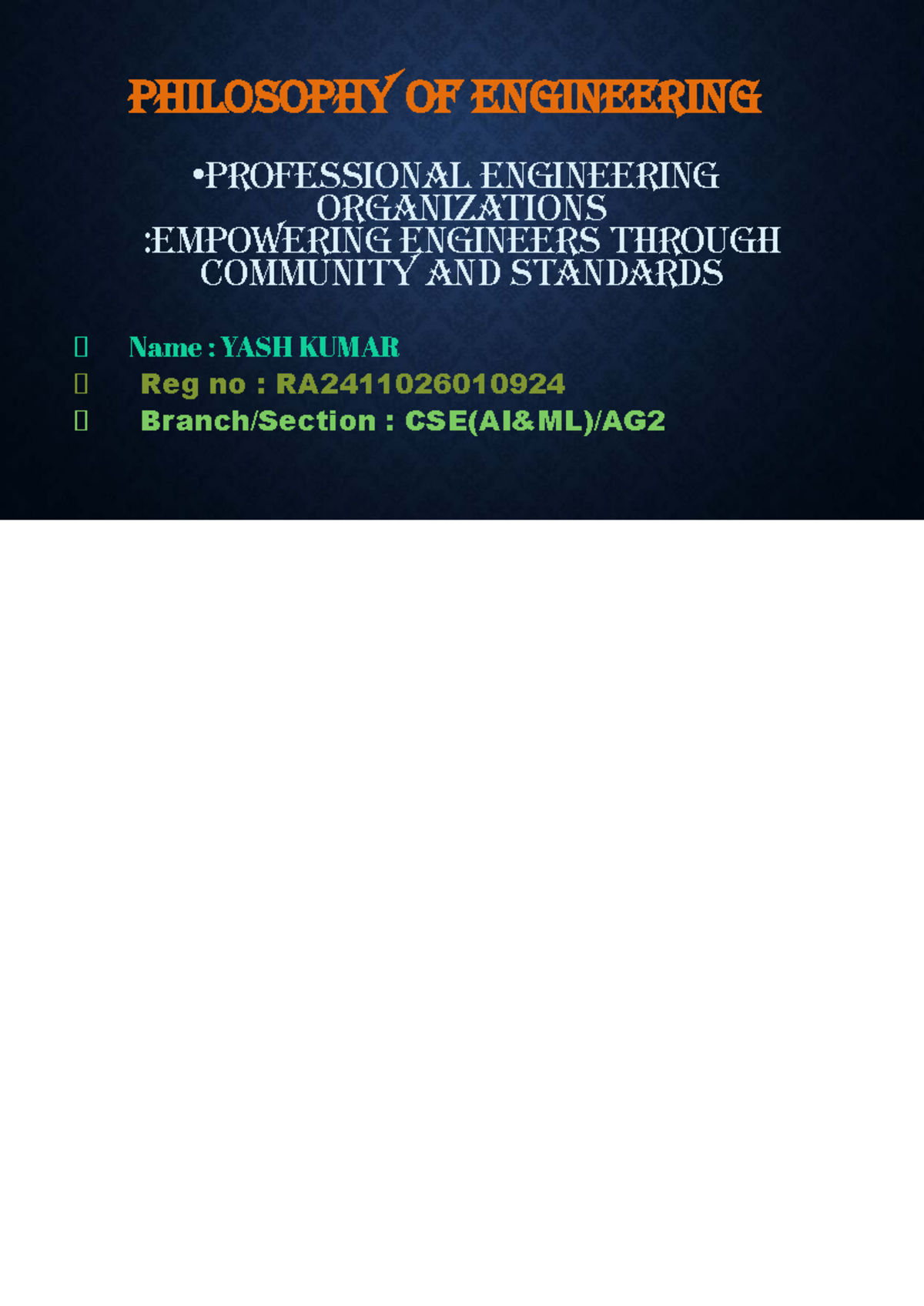 PHIL 101: Philosophy of Engineering Assignment - Yash Kumar ...