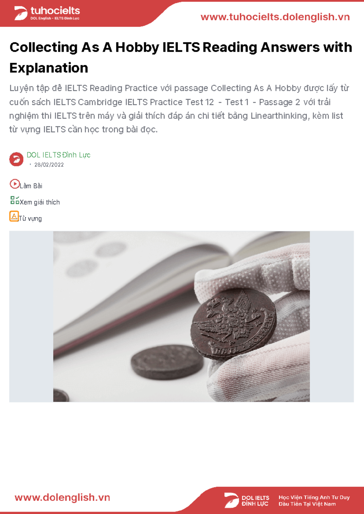 IELTS Reading Practice: Collecting as a Hobby - Answers & Explanations ...