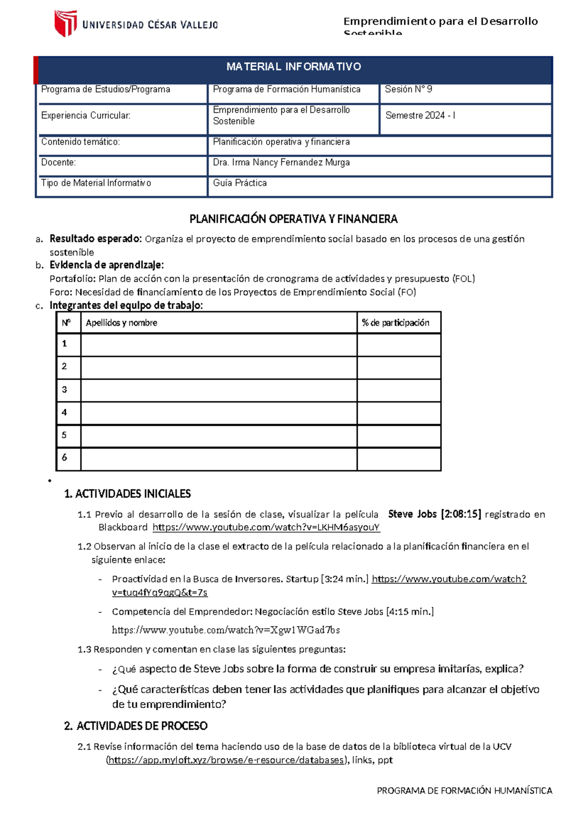Guía Práctica N° 09: Planificación Operativa y Financiera ...