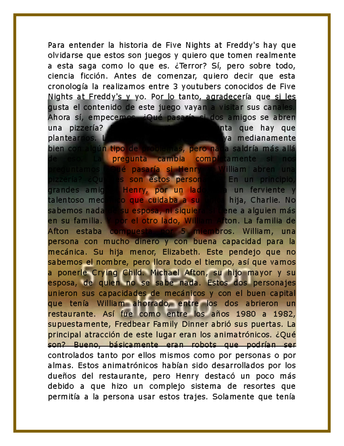 Historia completa de Five Nights at Freddy's: Análisis y Cronología ...