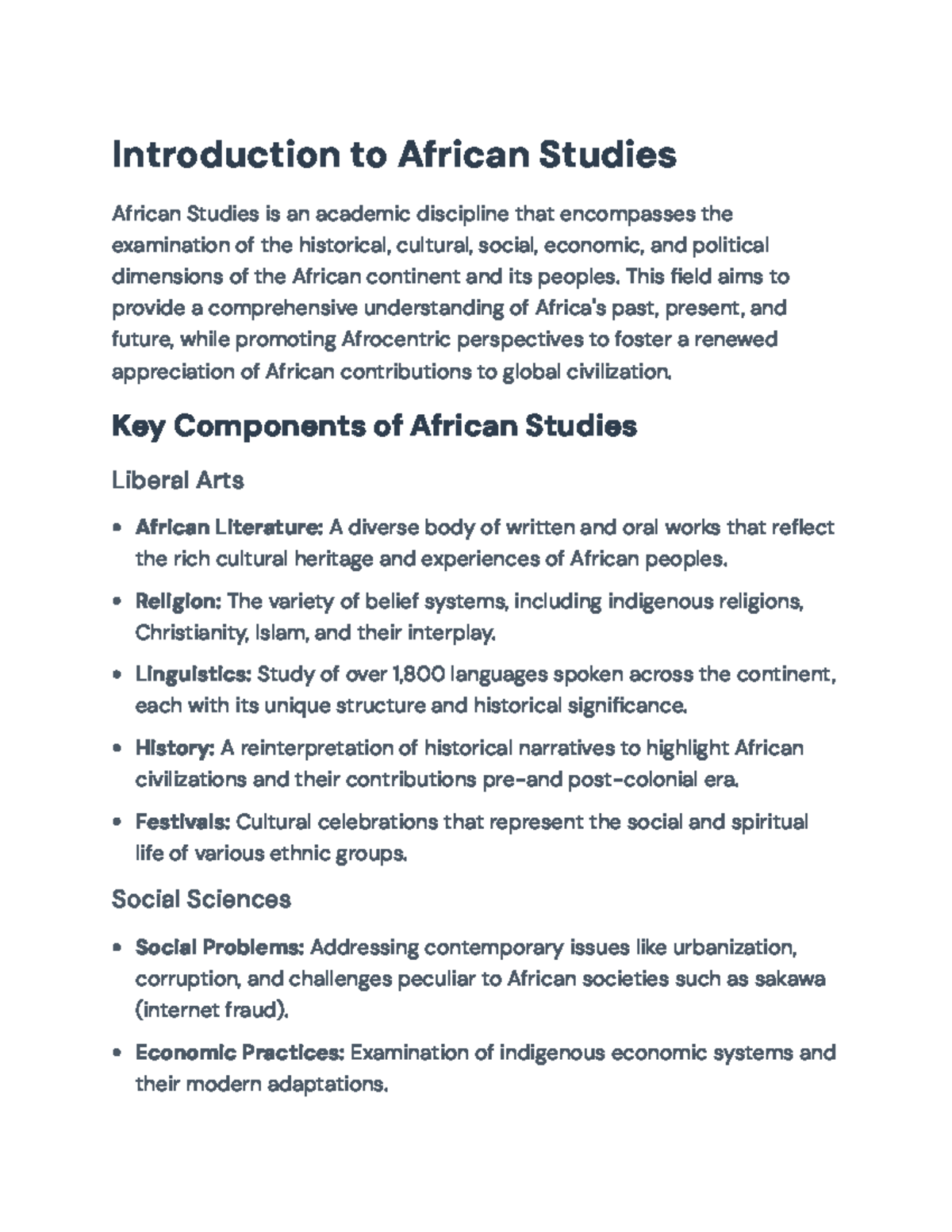 African Studies: A Multidisciplinary Approach to Culture and Society ...