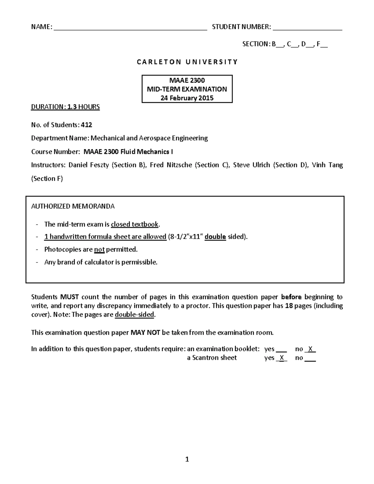 MAAE 2300 L - Lab 1: Flow Through a Venturi Meter Experiment - Studocu