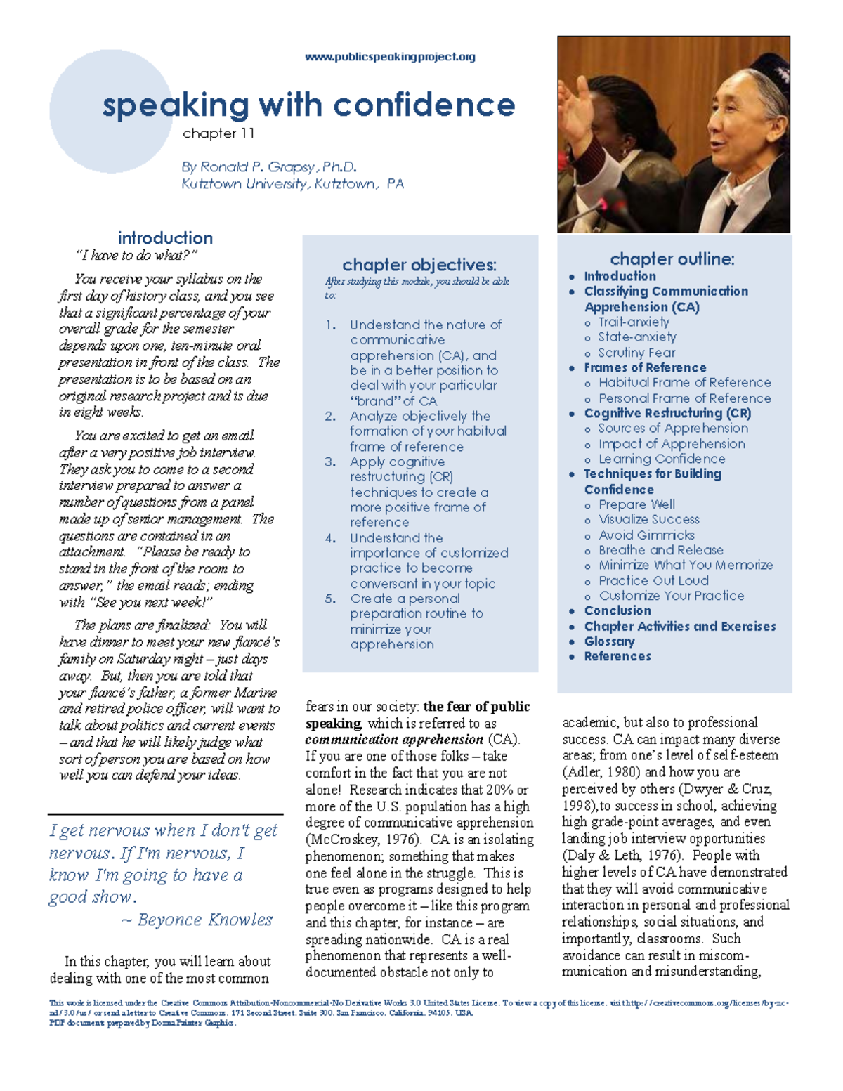 Chapter 11: Overcoming Communication Apprehension (CA) in Public ...