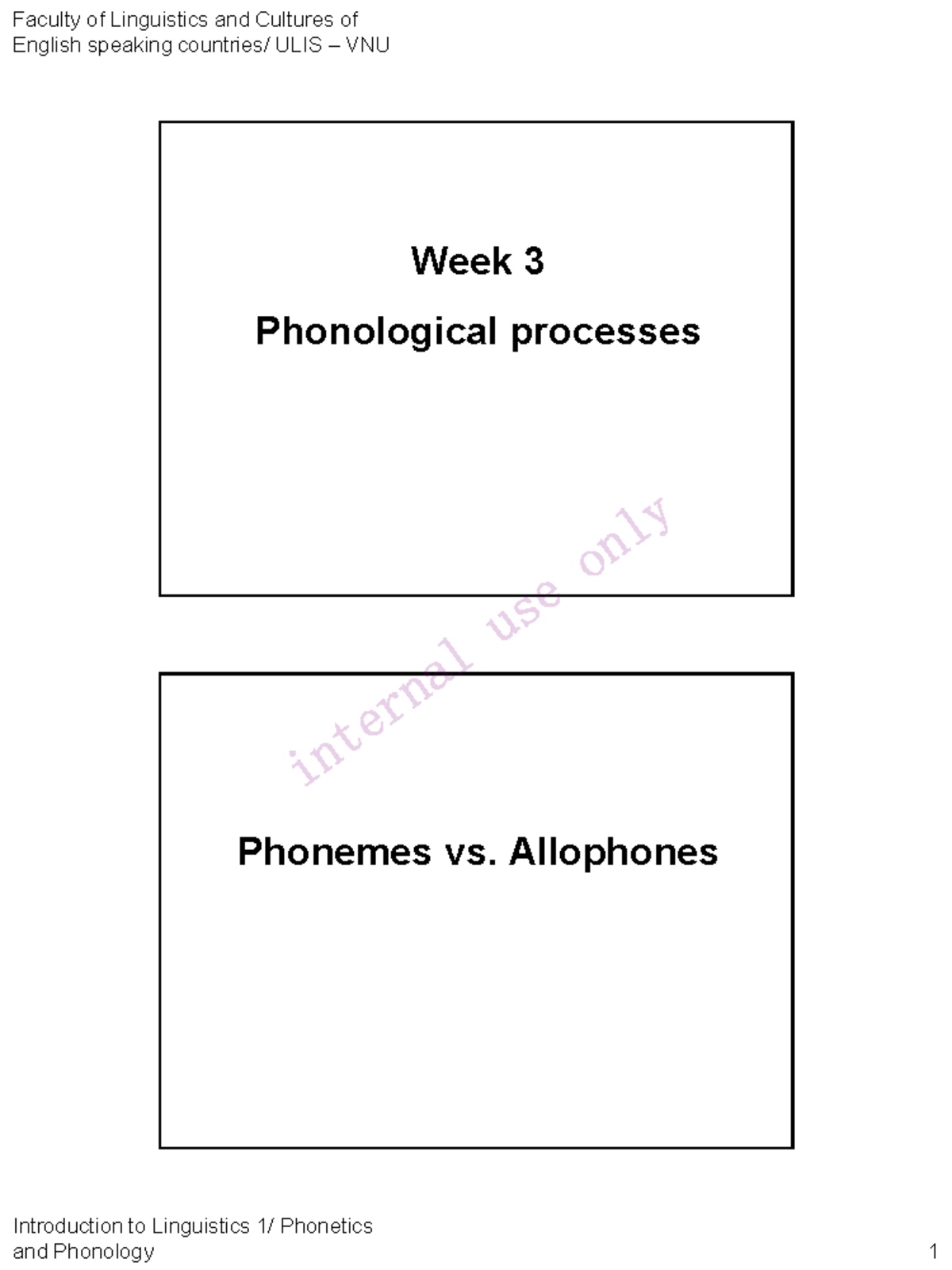 L03 - Phonology: Understanding Phonemes and Allophones - Studocu