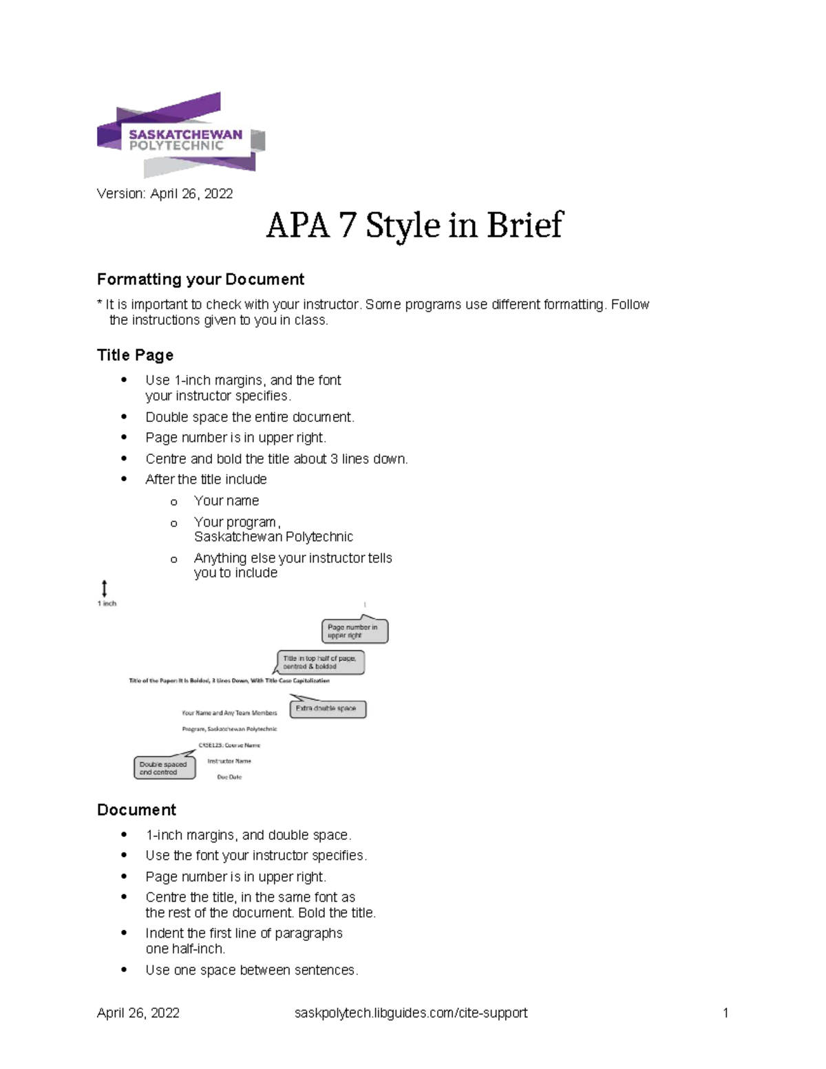 APA 7 Style in Brief: Formatting Guidelines for Your Document - Studocu