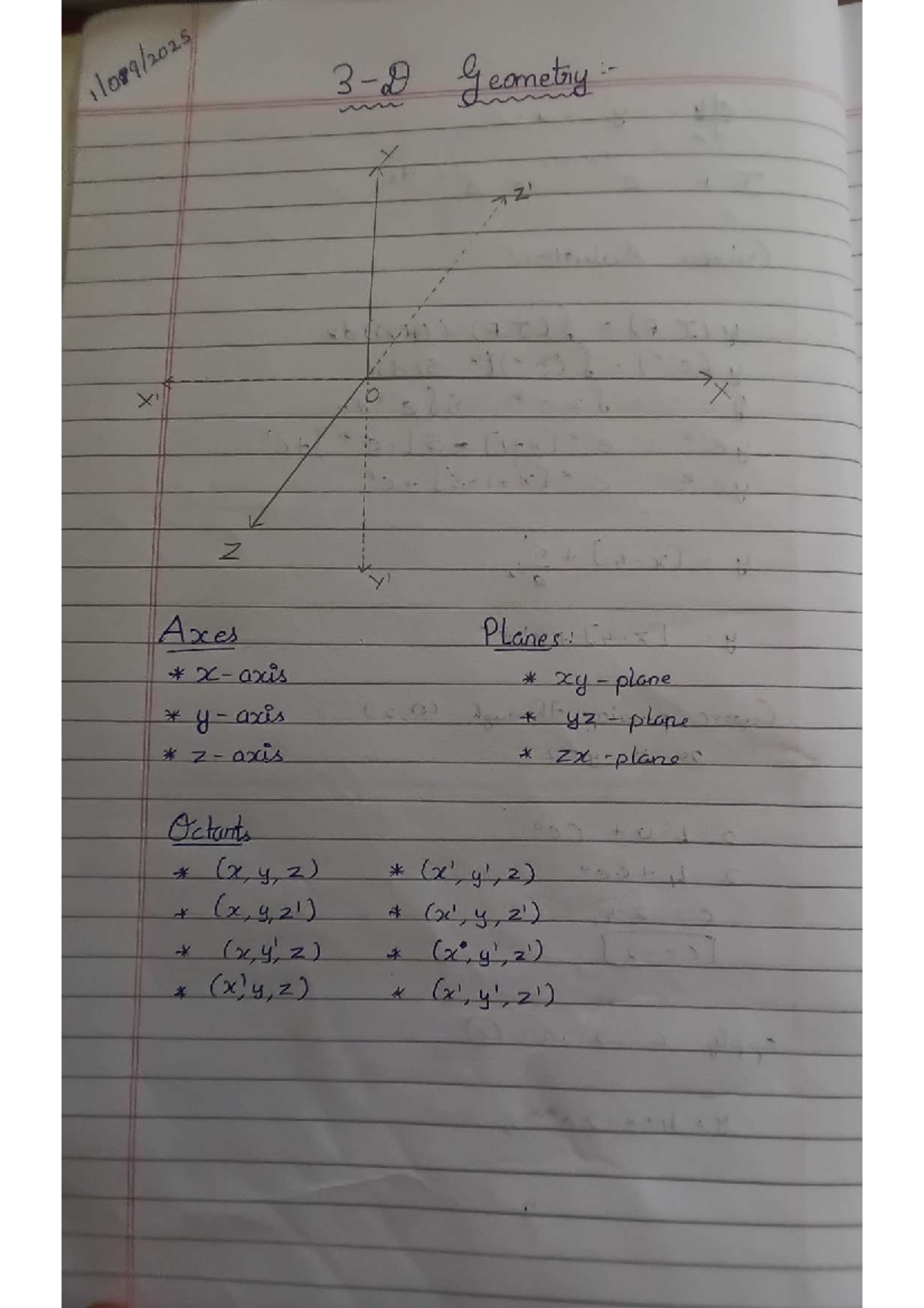 3D Geometry Class Notes MATH 12: Direction Cosines & Vectors - Studocu